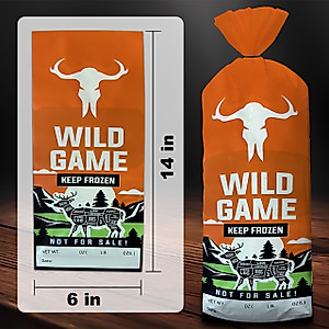 Skywin 50 Pack Wild Game Bags (3-5 lb), Durable Ground Game Meat Bags 6” x 14”,Protect Your Meat from Freezer Burn