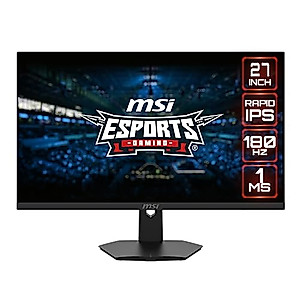 MSI 27” FHD (1920 x 1080) Non-Glare with Super Narrow Bezel 180Hz 1ms 16:9 HDMI/DP G-sync Compatible HDR Ready HDR Ready IPS Gaming Monitor (G274F),Black