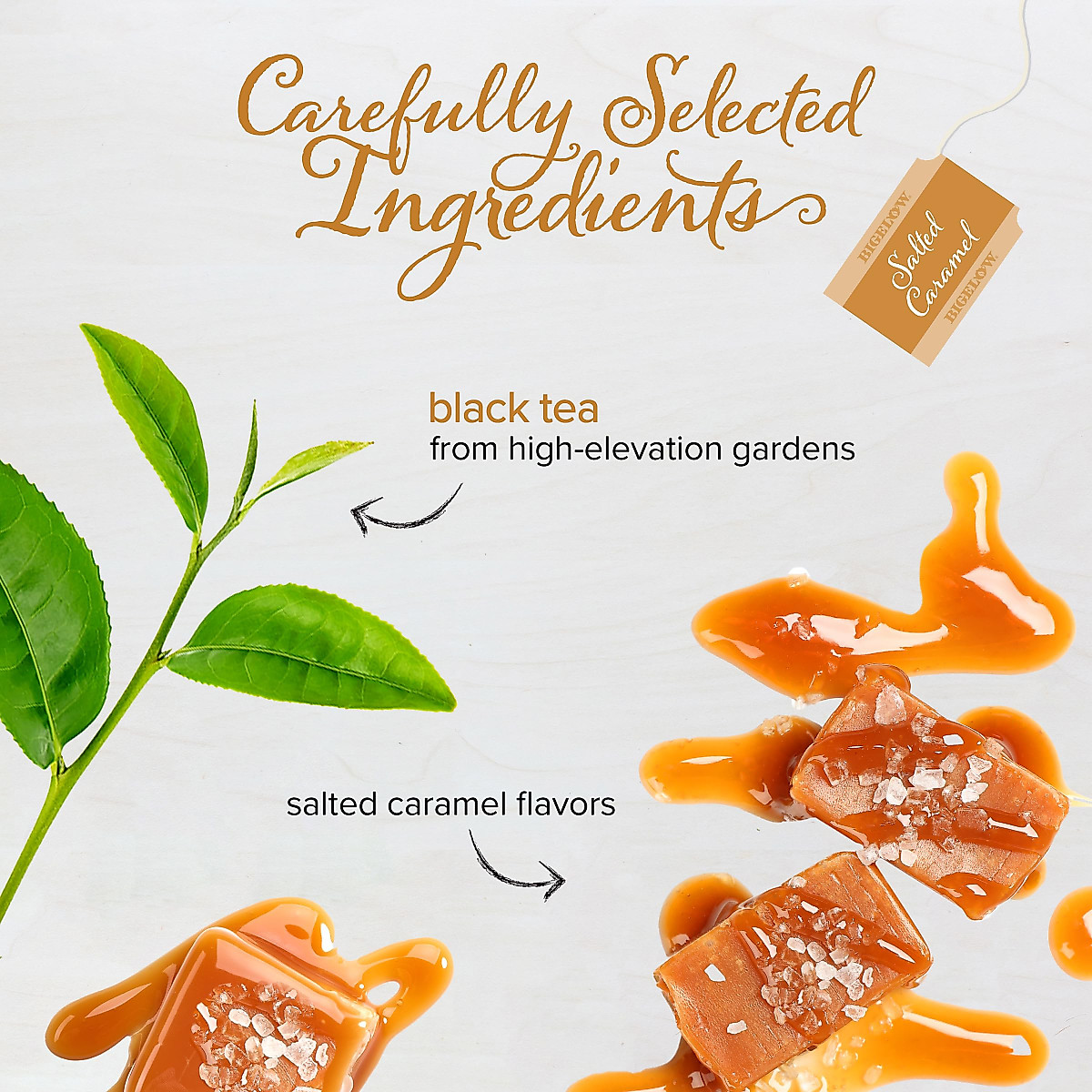 Bigelow Tea Salted Caramel Black Tea, Caffeinated, 18 Count (Pack of 6), 108 Total Tea Bags