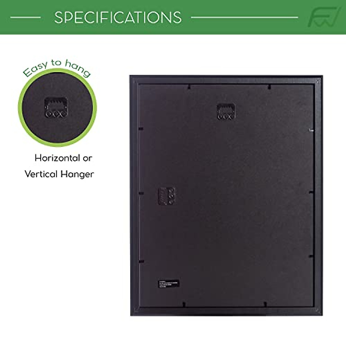 FrameWorks 2-Pack 1 3/8" Thick Black Wooden Shadow Box Picture Frames 18” x 24” with Removable White Mat to 12" x 18" Photo