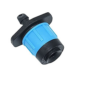 Juzizj 100 Pack Adjustable Irrigation Drippers 1/4 Inch Emitter Dripper 360 Degree Full Circle Pattern Water Flow Drip Emitter Micro Drip Irrigation Sprinklers for Home Garden Lawn(Blue)