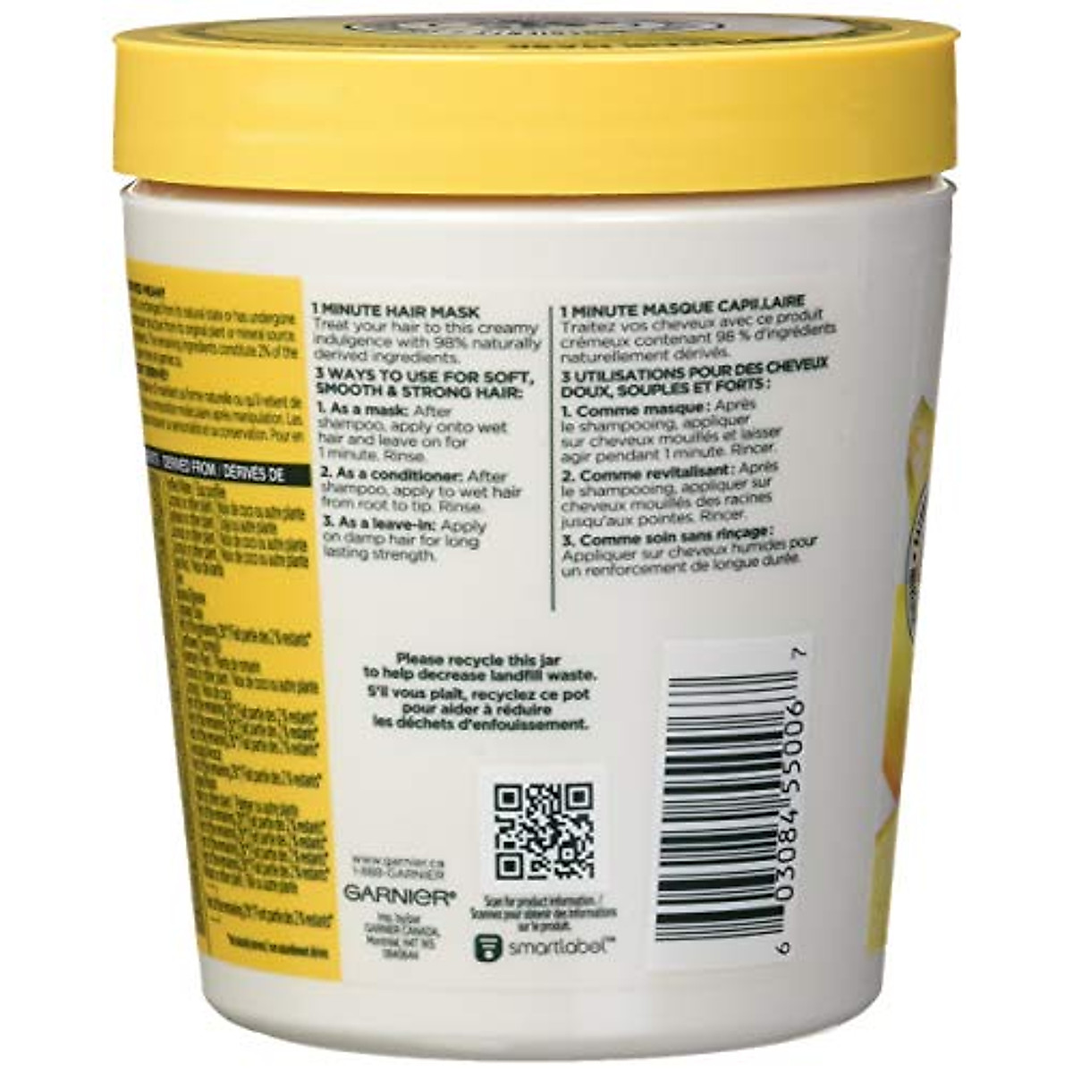 Garnier Hair Care Fructis Strengthening Treat 1 Minute Hair Mask With Banana Extract, 13.5 Fluid Ounce