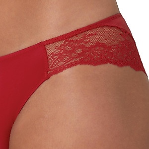 Maidenform Women's Underwear, Lace Tanga, Cheeky Panties, Solid or Assorted, 3-Pack, Black/Floral Delight/Camera Redy