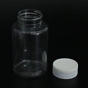 5pcs Graduated Reagent Bottles Laboratory Specimen Wide Mouth Bottles Containers Sterile Jars Threaded Bottles - White, 150mL