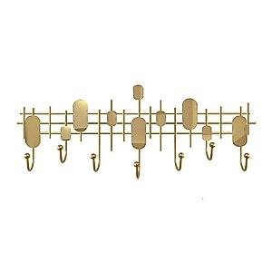 EAUSO Coat Hooks Wall Mounted Metal Coat Hook Wall Mounted Coat Rack Hanger Golden Heavy Duty Entrance Hook for Clothes Hat Key Towel and Bag Wall Hooks Door Hooks Coat Rack (Size : 7hooks) 7hooks