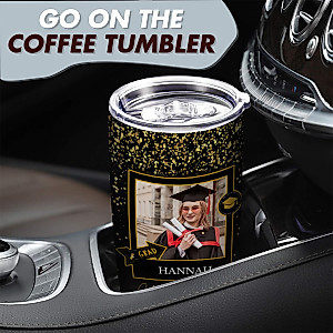 wowcugi Personalized Graduation Tumbler with Photo Class Of 2024 Custom Cups with Lid 20oz 30oz Coffee Mugs Graduation Gifts Masters Insulated Tumbler for Men Women Graduating Daughter Son
