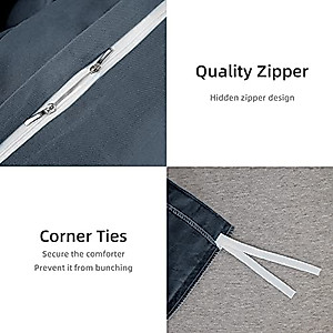 BBANGD California King Duvet Covers - Ultra Soft and Breathable Bedding Comforter Sets Washed Microfiber 3 Pieces with Zipper Closure Duvet Cover and 2 Pillow Shams (Navy)