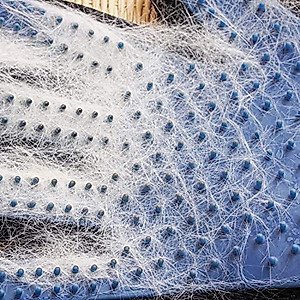 Alfland Two Hi-tech Pet Grooming Gloves - Lightweight, Durable, Eco-Friendly, Gentle Deshedding Brush Gloves for Shedding, Massaging and Hair Removal. Perfect for Long & Short Fur (Left & Right Hand)