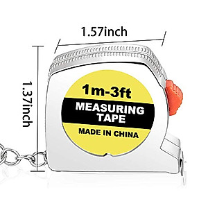 Trounistro 24 Pack Tape Measure Keychains Mini Tape Measure Retractable Measuring Tape, 1 m/ 3 ft