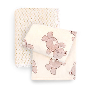Tadpoles Popcorn Plush Sherpa Baby Blanket - Cream | 30" x 40" | Made of 100% Polyester | Soft, Breathable & Durable | Ideal as a Baby Swaddle Blanket, Crib Blanket, Receiving Blanket & More