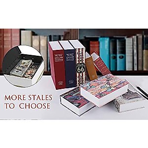 PACOLO Small Sized Diversion Book Safe Storage Box, Dictionary Secret Safe Metal Can with Security Combination Lock/Key, Diversion Book Hidden Safe (Combination, Butterfly)