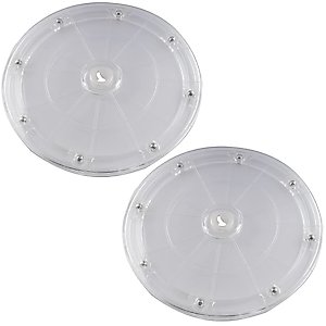SDTC Tech 2 Pack 7 Inch Lazy Susan Turntable Organizer 360 Degree Rotating Swivels Round Clear Acrylic Turntable Holder for Kitchen Corner Cabinets, Spice Rack, Table Cake Decorating, etc
