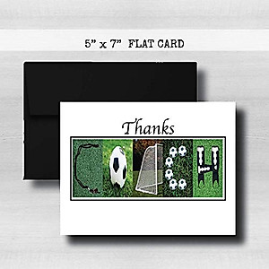 Personalized Soccer Coach Thank You Card, 5"x 7" Flat Card, Greeting Cards