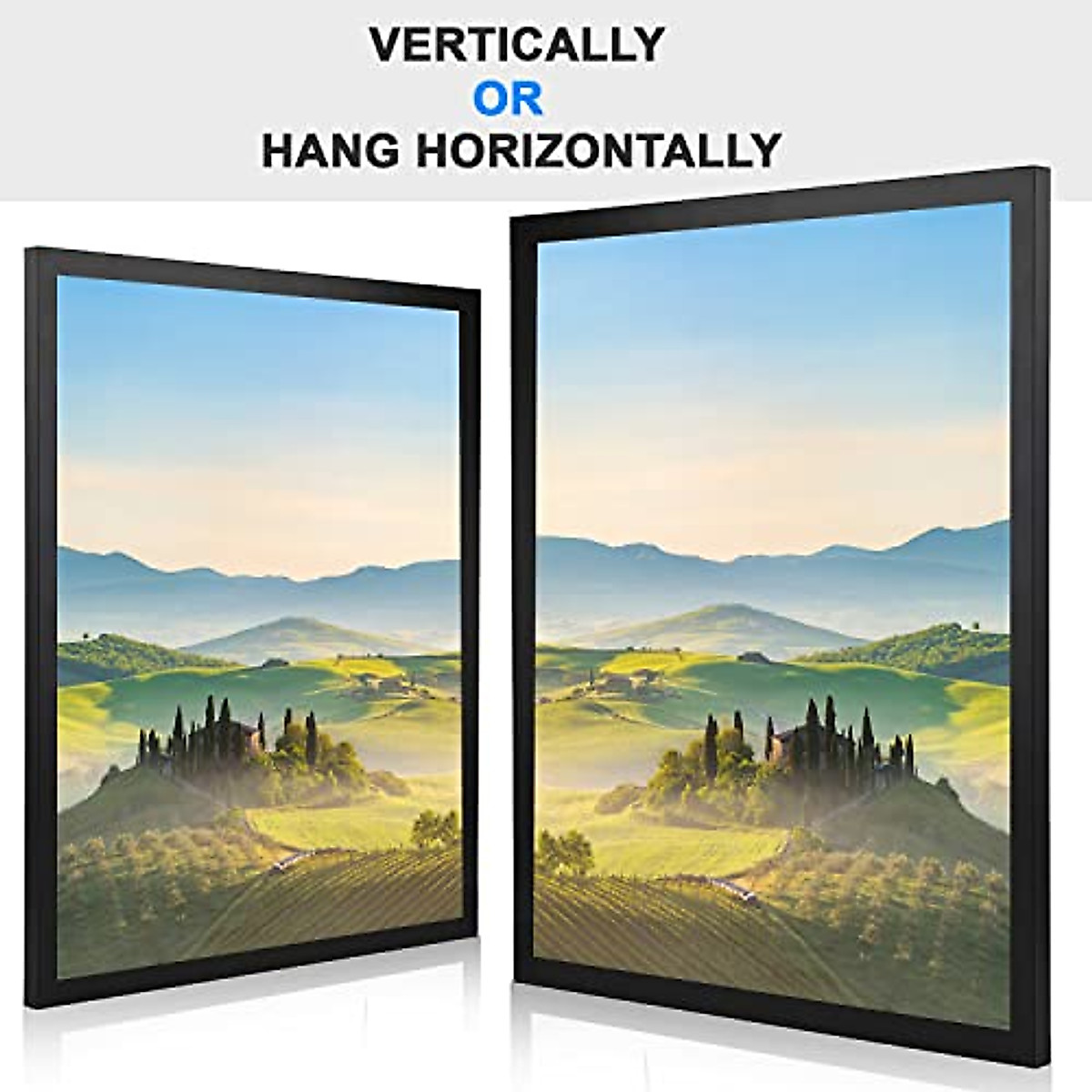 HUKONHEP 12x16 Black Picture Frames, Photos Frame with Plexiglass, Wall Gallery Photo Frames, Horizontal and Vertical for Wall Mounting, Home Office Decoration