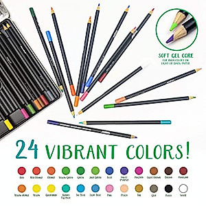 Crayola Signature Blend & Shade Soft Core Colored Pencils in Tin, Gift - 24 Count, Blend & Shade Colored Pencils