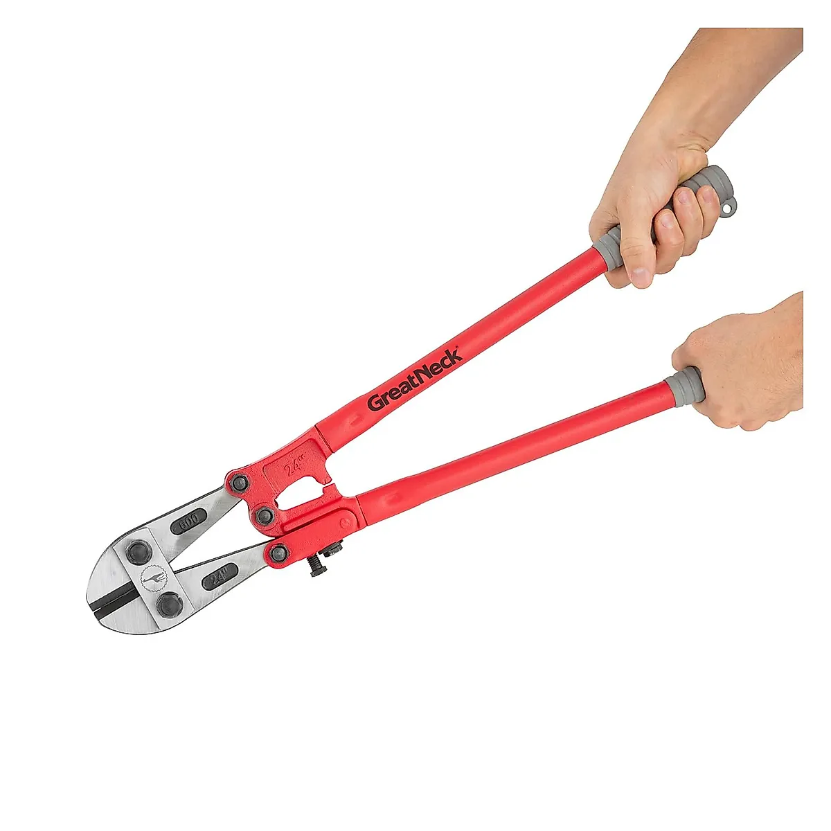GreatNeck BC24 24-Inch Bolt Cutters, Cut Through Chain Link, Barbed Wire, Nails, Bolts, Most Soft to Medium Metals, Durable-Hardened Cutting Edge, 5/16-Inch Open Capacity, Compound-Action Jaw