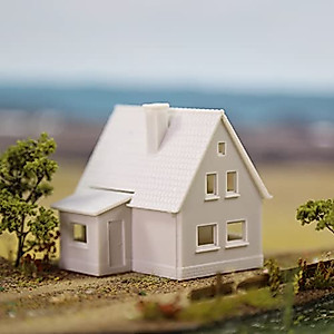 2 Sets N Scale 1:160 Model Blank Buildings Kit Unassembled House for Model Train Layout (B)