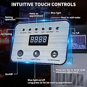 YITAHOME 200 LBS Commercial Ice Maker Machine Under Counter, Large Free Standing Ice Maker Undercounter for Home Bar Restaurants Bar with 48LBS Storage Bin Stainless Steel Ice Scoop Ice Bucket