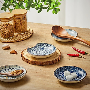 Ceramic Spoon Rest for Stove Top, Spoon Holder Set of 4 Kitchen Counter Coffee Spoon Rest 4.8 Inches Ceramic Pasta Spoon Microwave and Oven Safe Modern Kitchen Décor