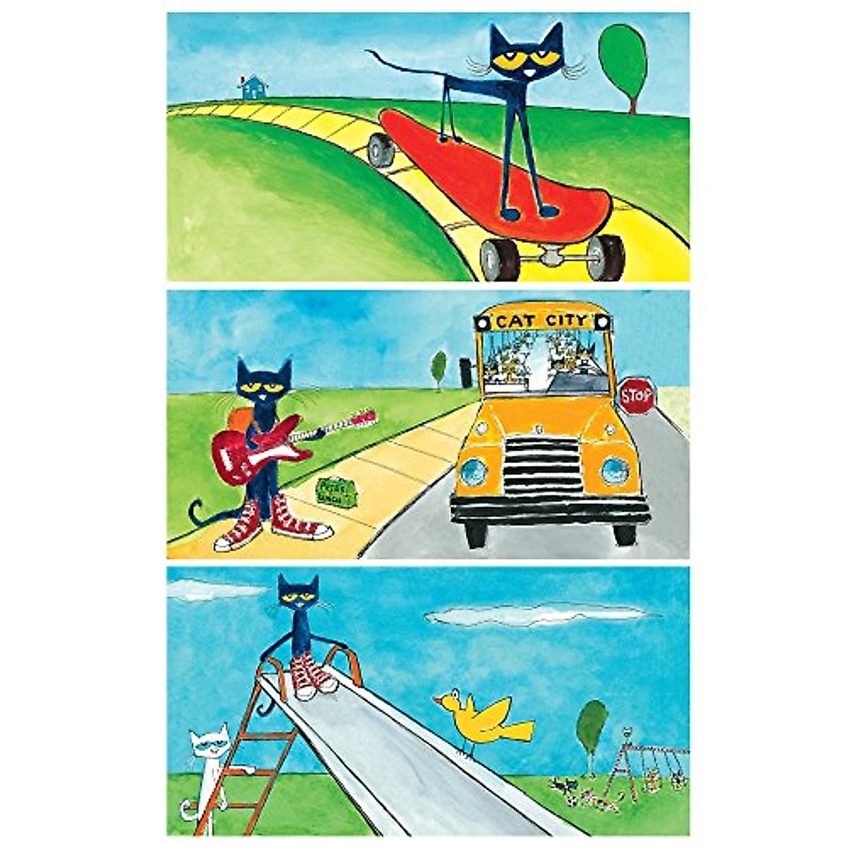 Educational Insights The Original Pete the Cat Decorative Light Filters 3-Pack, Reduce Glare & Flicker, Easy Setup for Office, Hospitals, Home & Classrooms
