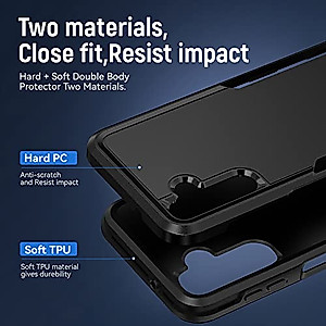 Warsia for Galaxy A14 5G Phone Case,Samsung Galaxy A14 5G Case with Screen Protector,Heavy-Duty Tough Rugged Shockproof Protective Phone Case for A14 5G, Black