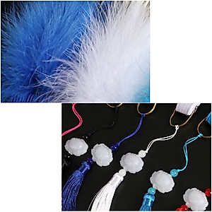 Huralona 1920s Vintage Style Flapper Hand Fan Embroidered Flower Marabou Feather Fan (Embroidered White)