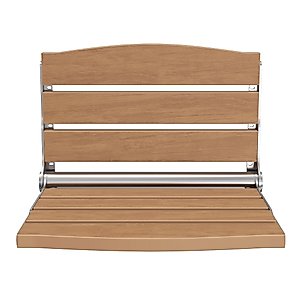 YITAHOME Shower Bench Folding Shower Seat Wall Mounted Foldable Shower Chair, Stainless Steel Frame for Inside Shower, Home Care (Teak)