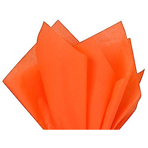 Orange Tissue Paper Squares, Bulk 24 Sheets, Premium Gift Wrap and Art Supplies for Birthdays, Holidays, or Presents by Feronia packaging, Large 20 Inch x 30 Inch