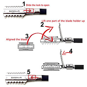 Hair Cutting Trimmer Razor, Hairdressing Styling Razor Plus 5 Blades