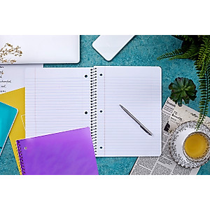 It's Academic College-Ruled Spiral Notebook, 1-Subject, 80 Sheet, Metallic Purple and Teal, 4 Pack