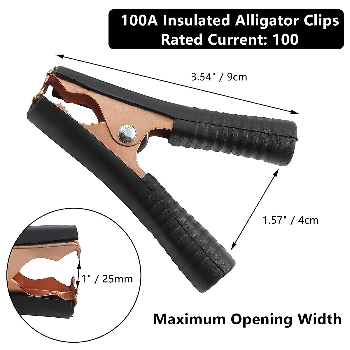 Qjaiune 10Pcs 100A Insulated Alligator Clips Electrical Heavy Duty Alligator Clamps, Battery Replacement Cable Metal Spring Loaded Jumper Clips for Car Auto Vehicle Boat (Red & Black）