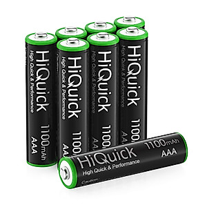 HiQuick 8 Bay Smart Battery Charger with 4AA and 4AAA Battery + 8 Pack AAA Rechargeable Batteries