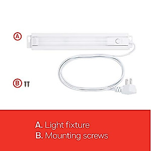 UltraPro 16in. LED Fixture, Under Cabinet Light, 2700K Warm White, 445 Lumens, Closet, Kitchen, Flat Plug, 44128