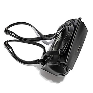 Pixie Mood Women's Soft Vegan Leather Multipurpose Mini Backpack with Adjustable Straps (Black)