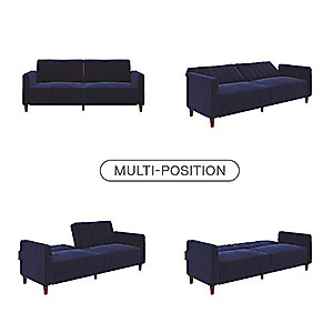 DHP Ivana Tufted Futon, Blue Velvet