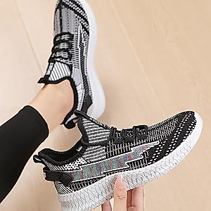 Copulan Womens Slip On Walking Shoes Non Slip Running Shoes Breathable Workout Shoes Lightweight Gym Sneakers Black