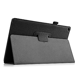 Fintie Folio Case for Amazon Fire HD 10 Tablet (Compatible with 7th and 9th Generations, 2017 and 2019 Releases) - Premium PU Leather Slim Fit Stand Cover with Auto Wake/Sleep, Black