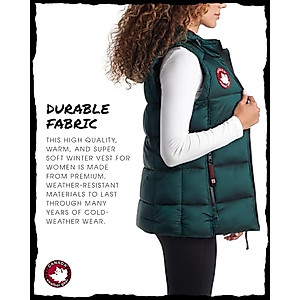 CANADA WEATHER GEAR Women’s Vest - Quilted Puffer Vest - Outerwear Sleeveless Jacket, S-XL, Size Small, Ponderosa Green