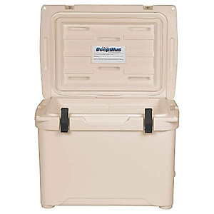 Engel Coolers ENG50 Cooler | 60 Can High Performance Durable Seamless Rotationally Molded Ice Box for Camping, Hunting, and Fishing - Coastal White