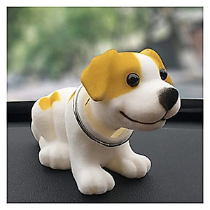 WJCCBJQXW Car Dashboard Toys Rocking Head Dog Car Ornaments Nodding Dog Doll Shaking Head Puppy Auto Bobblehead Dog Car Accessories (Color : Orange)