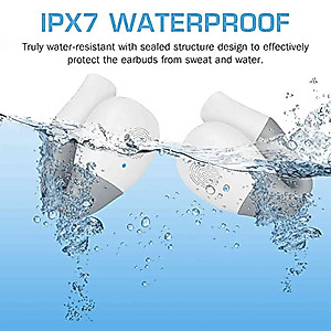 UrbanX UX3 True Wireless Earbuds Bluetooth Headphones Touch Control with Charging Case Stereo Earphones in-Ear Built-in Mic Headset Premium Deep Bass for BLU Studio J2 - White