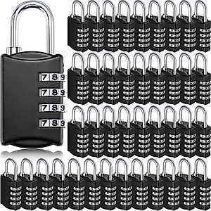 40 Pieces 4 Digit Combination Locks Combination Padlock Luggage Number Locks Outdoor Waterproof Resettable Padlock for Traveling School Gym Door Locker Suitcases Employee Hasp Storage