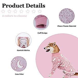 HDKUW Large Dog Coat, Dog Recovery Suit, Anti-Shedding Flannel Dog Pajamas Pjs, After Surgery Dog Onesie, Dog Sweater Outfits for Medium Large Dog Pink 3XL