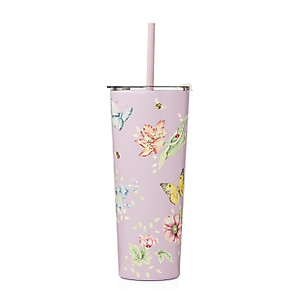 Lenox 895738 Butterfly Meadow Lavender Stainless Steel Tumbler With Straw