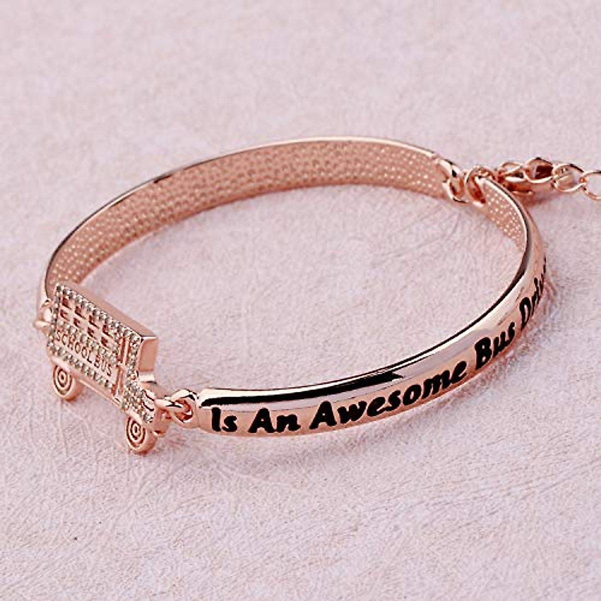 ENSIANTH Bus Driver Bracelet Behind a Great School is An Awesome Bus Driver Bracelet (RG-Bracelet)