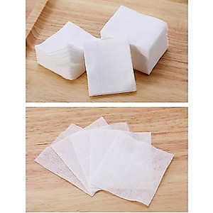 1000 PCS Thin Makeup Facial Cotton Pads, Square Facial Lips Eyes Makeup Remover Pads, Nails Polish Remover Cotton Pads, Non-Woven, Soft, Lint Free