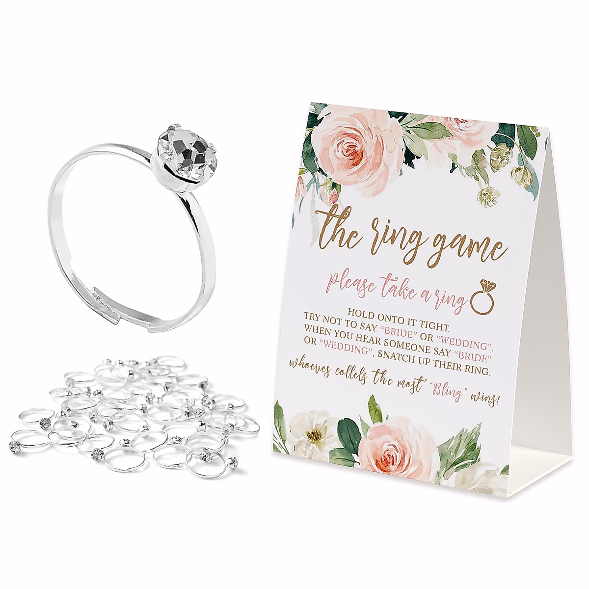 Don't Say Bridal Games, Put A Ring On It Bridal Shower Games,50 Metal rings, Bridal Shower Decorations, Bachelorette Party Games, Wedding Shower Supplies-DSB01