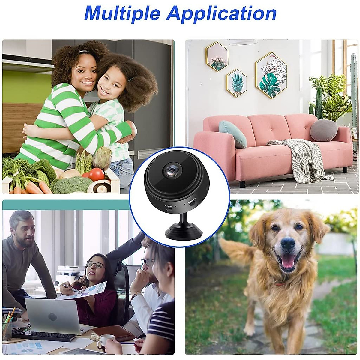 MOSAJIE 2023 Upgraded 1080P Home Security Camera Detector - Indoor Camera Home Security Camera Wireless WiFi Camera - Car Cameras for Surveillance