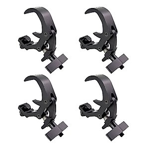 V-Show DJ Light Truss Clamps - C Clamp Mounting Truss Bracket Hook Clamp, Heavy Duty 330lb Aluminum Alloy Truss Clamp for DJ Par Light Fits 1.57-2.04 Inch Truss (4 Pack)