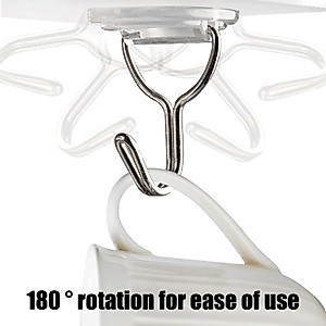 AccEncyc Small Adhesive Wall Hooks Clear Hooks for Hanging 9Pcs Kitchen Adhesive Hooks Strong Stick On Hooks Sticky Hangers with Stainless Hooks Heavy Duty Bathroom Hooks 13lb(Max)